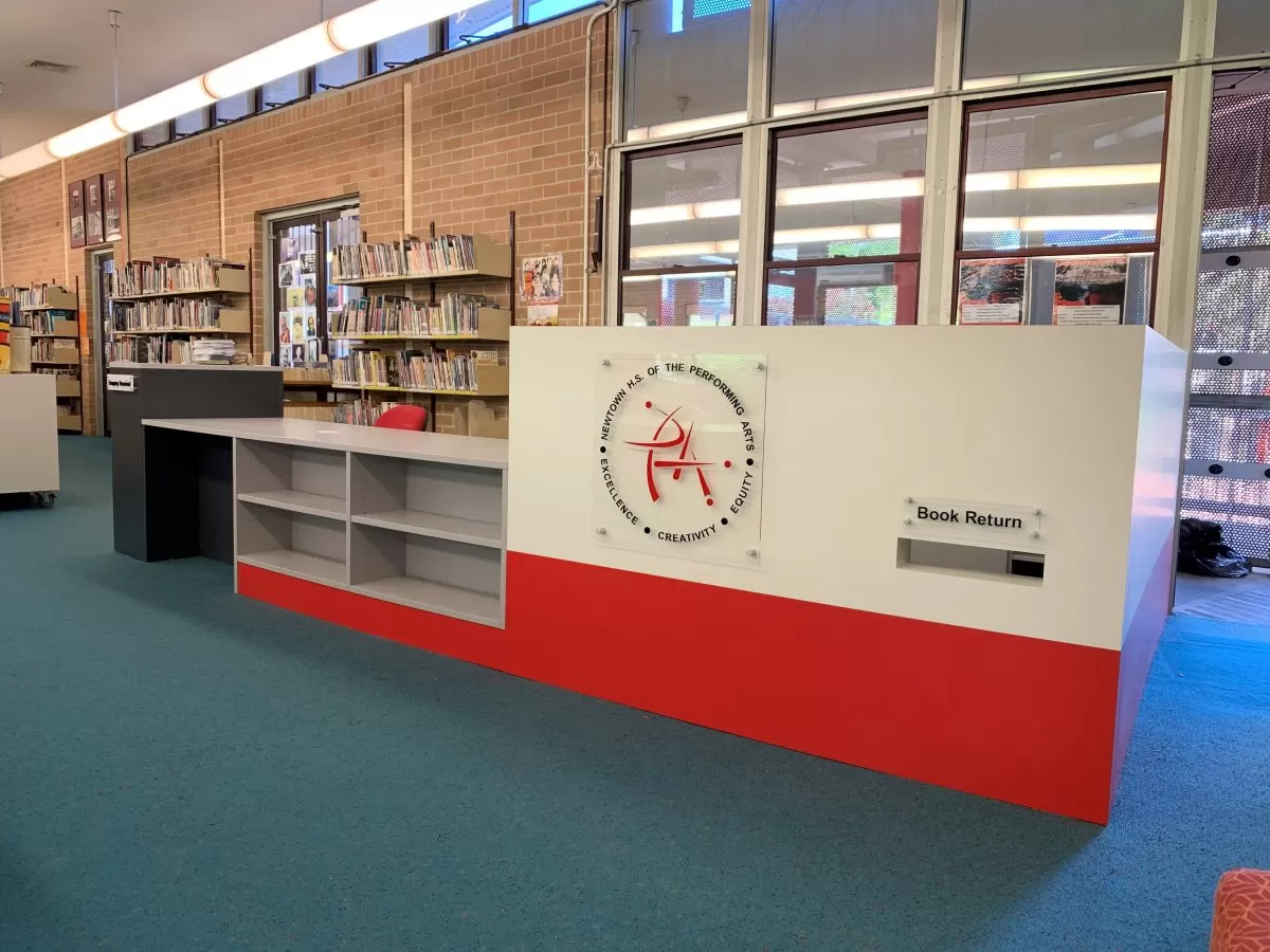 Newtown High school Library Reception - Abax Kingfisher